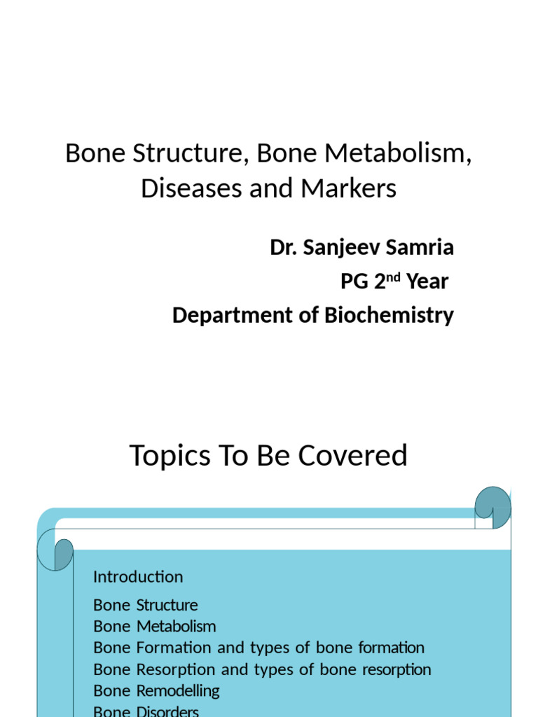Bone Structure, Metabolism, and Disorders | PDF | Bone | Osteoblast