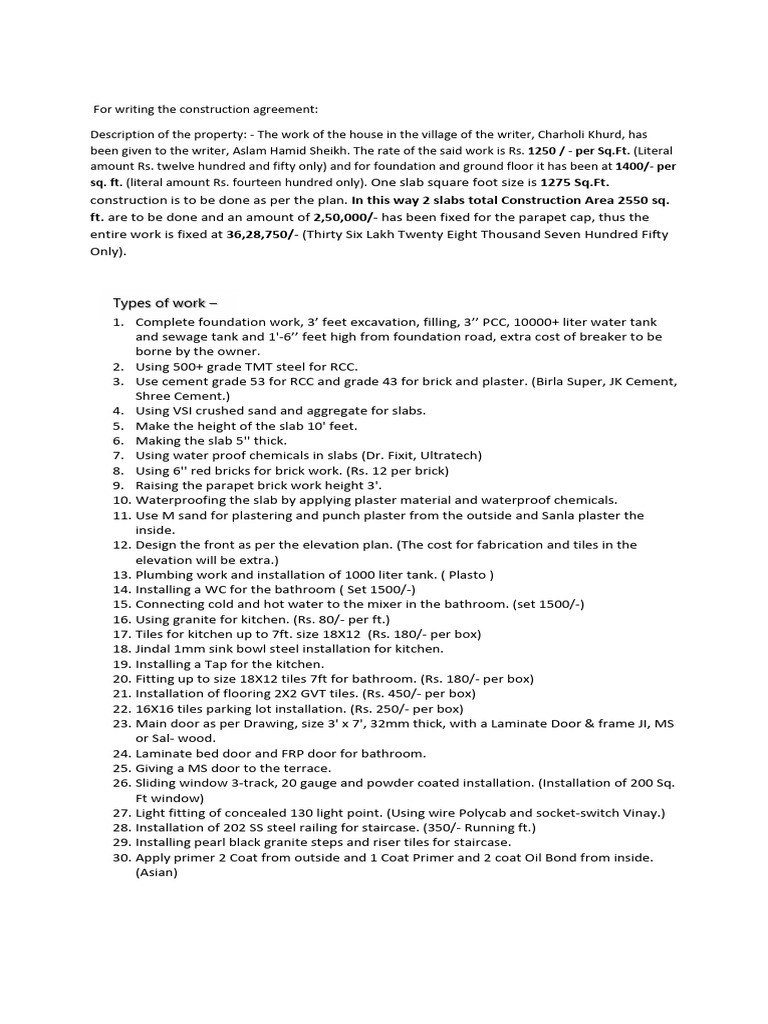 RC Agreement - Suresh Pathak | PDF | Bathroom | Building Technology