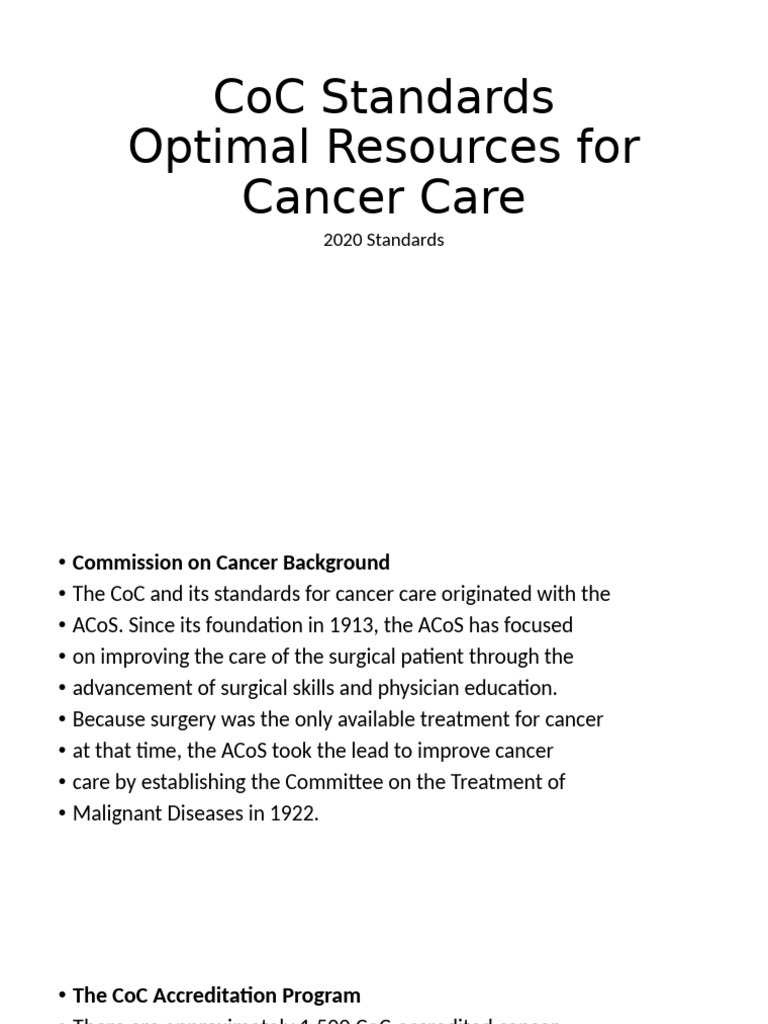 CoC Standards July 20 | PDF | Palliative Care | Physical Therapy