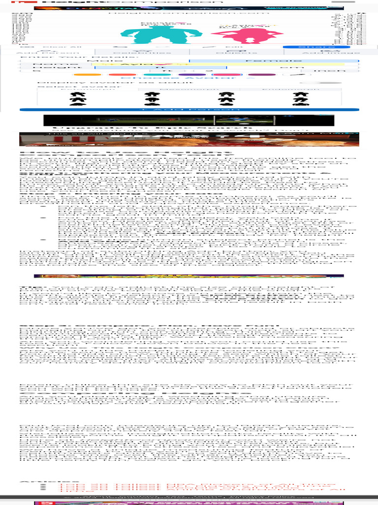 Height Comparison - Comparing Heights Visually With Chart | PDF