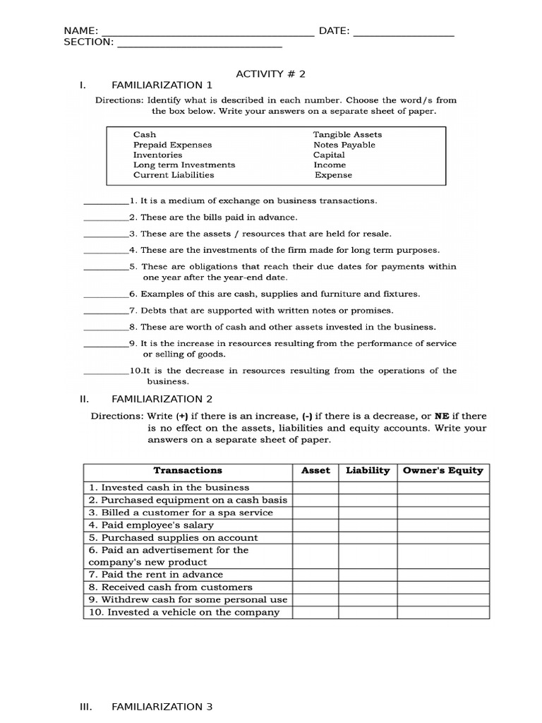 Activity 2 - Basic Accounting | PDF