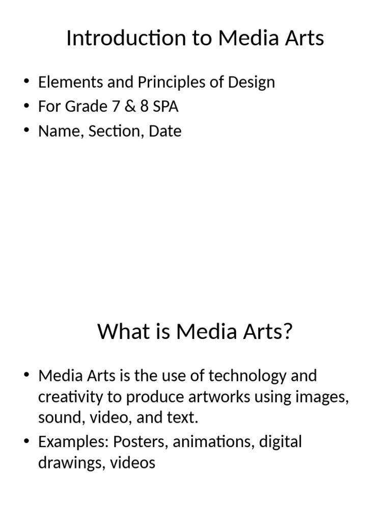Intro To Media Arts Grade7 8 | PDF | Drawing | Vision