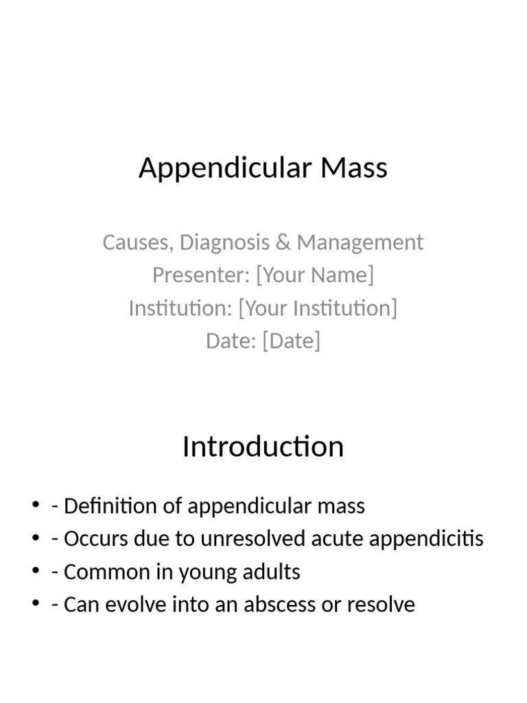 Appendicular Mass Presentation | PDF