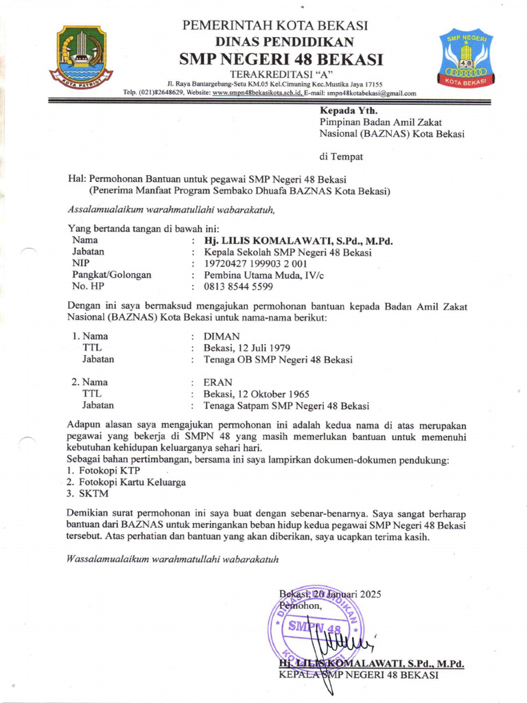 Contoh Surat Rekomendasi | PDF