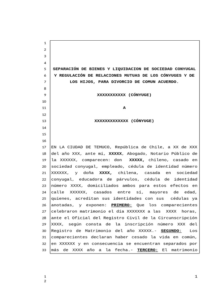 Divorcio de Común Acuerdo en Chile | PDF | Divorcio | Propiedad de la ...