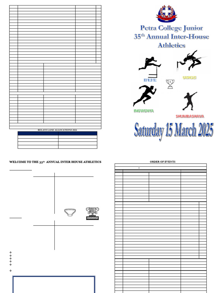 PCJ InterHouse Athletics Track | PDF | Sports | Track And Field