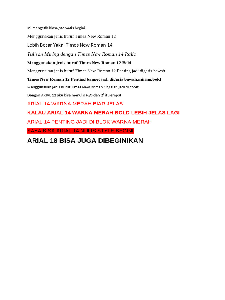 Panduan Format Teks dengan Times New Roman | PDF