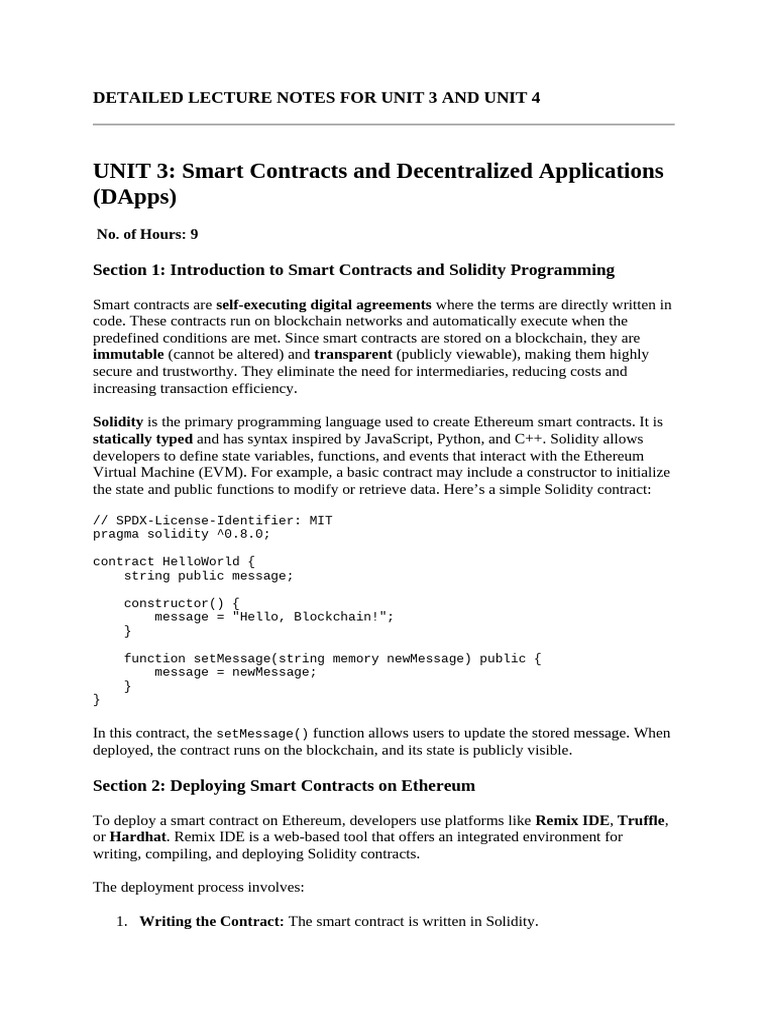 Smart Contracts Blockchain Concepts Guide Pdf Computing
