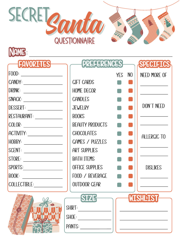 Print Able Secret Santa Template 3 | PDF