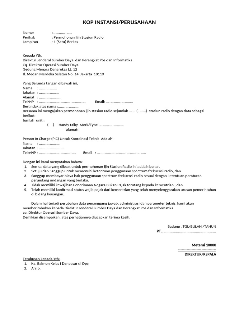 Contoh Draft Permohonan Isr Konsesi | PDF