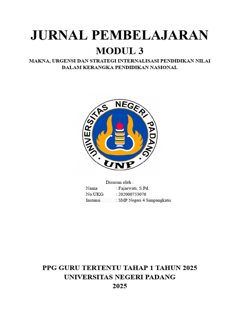 FAJARWATI - 202000753076 - Makna, Urgensi Dan Strategi Internalisasi ...