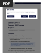 SSR Iata Codes | PDF