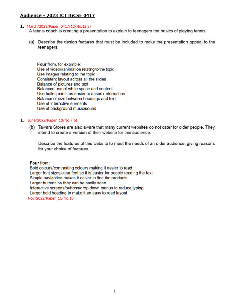 2023 ICT IGCSE 0417 Past Papers | PDF