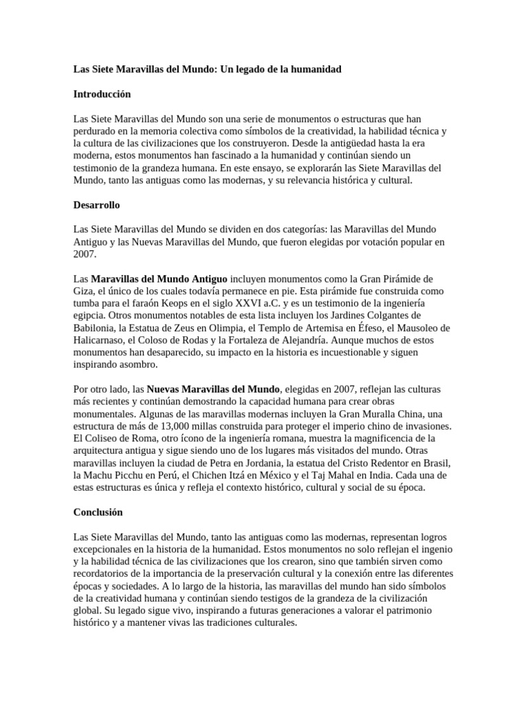 Las Siete Maravillas del Mundo | PDF