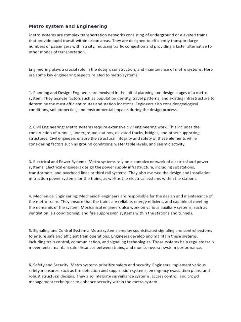 Unit - 2 Metro Engineering | PDF