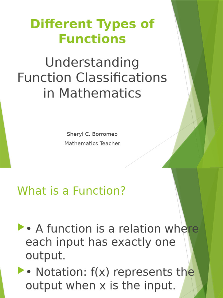 Different Types of Functions Presentation | PDF