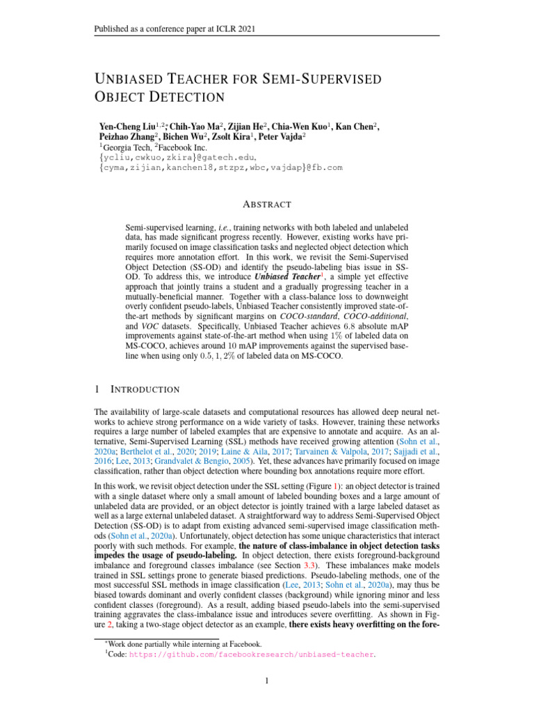 Unbiased Teacher For Semi-Supervised Object Detection | PDF | Cognitive Science | Cognition