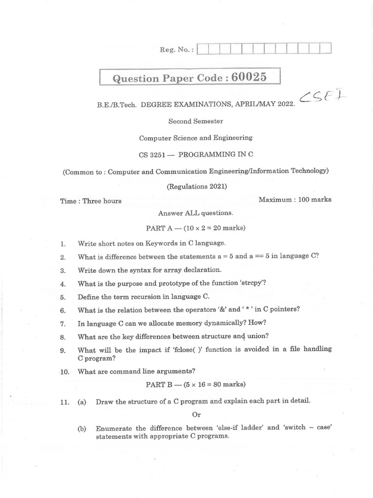 Stucor - QP CS3251 Am2022 Ai | PDF