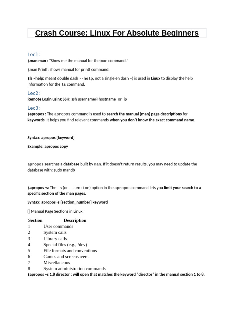 Linux Crash Course | PDF | Computer File | Computing
