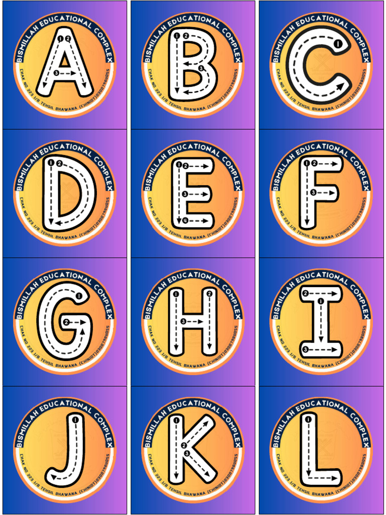 Alphabets Badges For School Activity - BEC | PDF