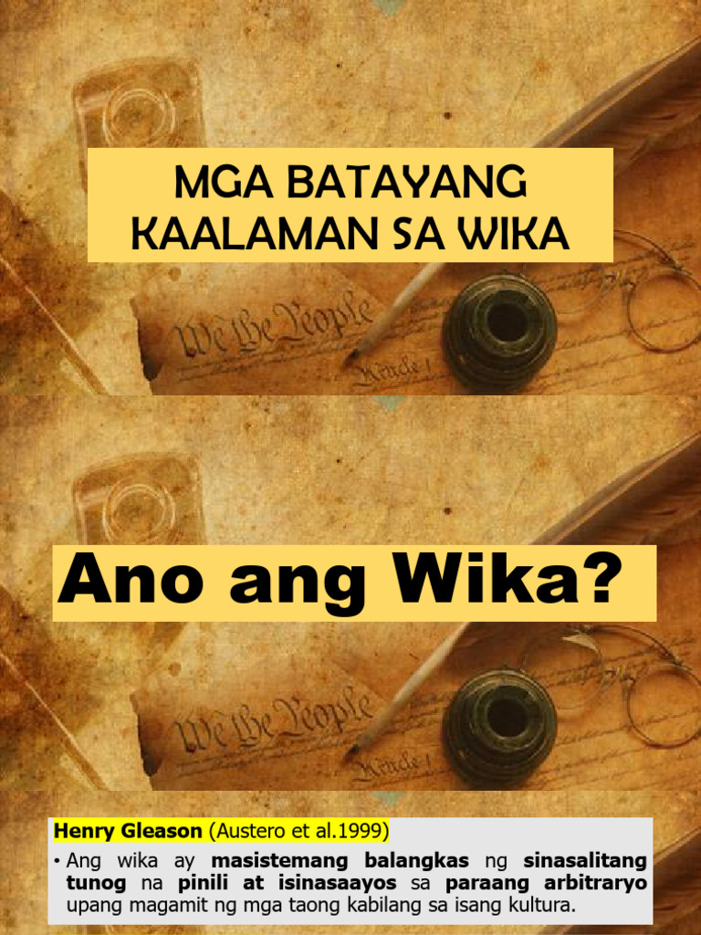 Mga Batayang Kaalaman Sa Wika | PDF