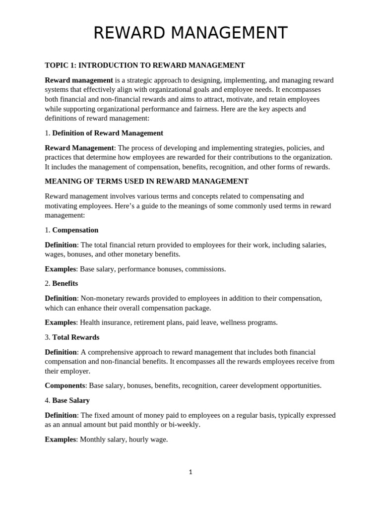 Reward Relations Notes | PDF | Cost Of Living | Compensation And Benefits