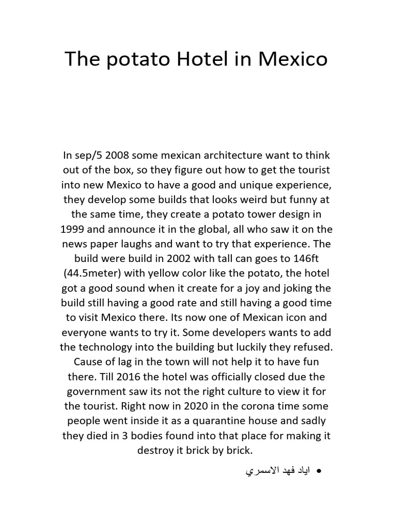 The Potato Hotel in Mexico | PDF