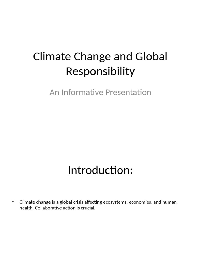 Climate Change: Global Responsibility Guide | PDF