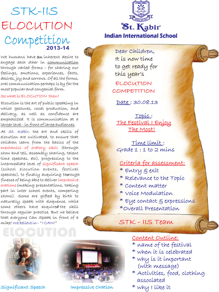 Grade1 Elocution | PDF