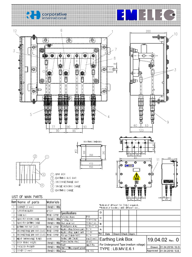 Ficha Tecnica Caja Pat RH - Em.19.04.02 | PDF