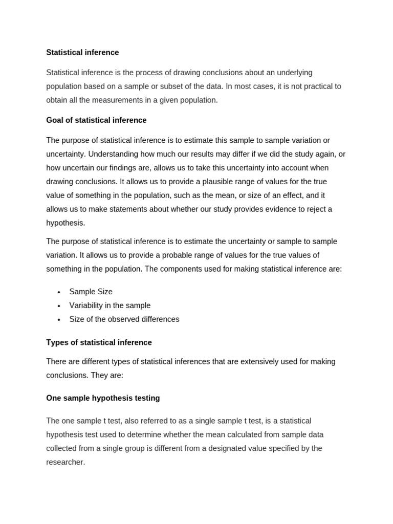 Understanding Statistical Inference Techniques | PDF | Dependent And ...