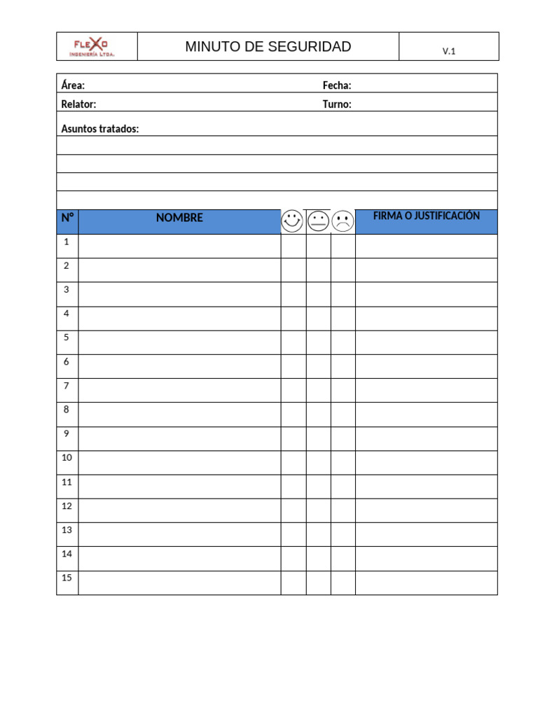 FORMATO Minuto de Seguridad | PDF