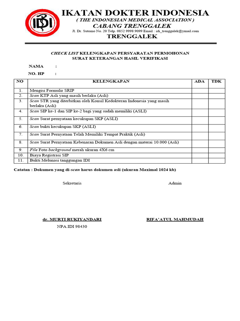 Form SIP Pengajuan Perpanjangan 2025 | PDF