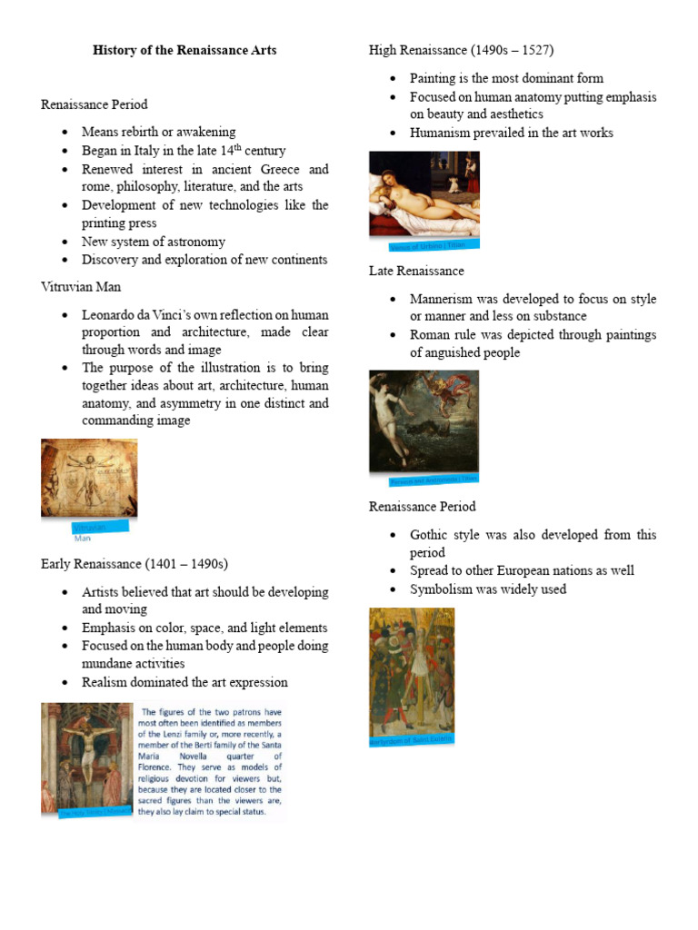 History of The Renaissance Arts | PDF | Renaissance | Renaissance Art
