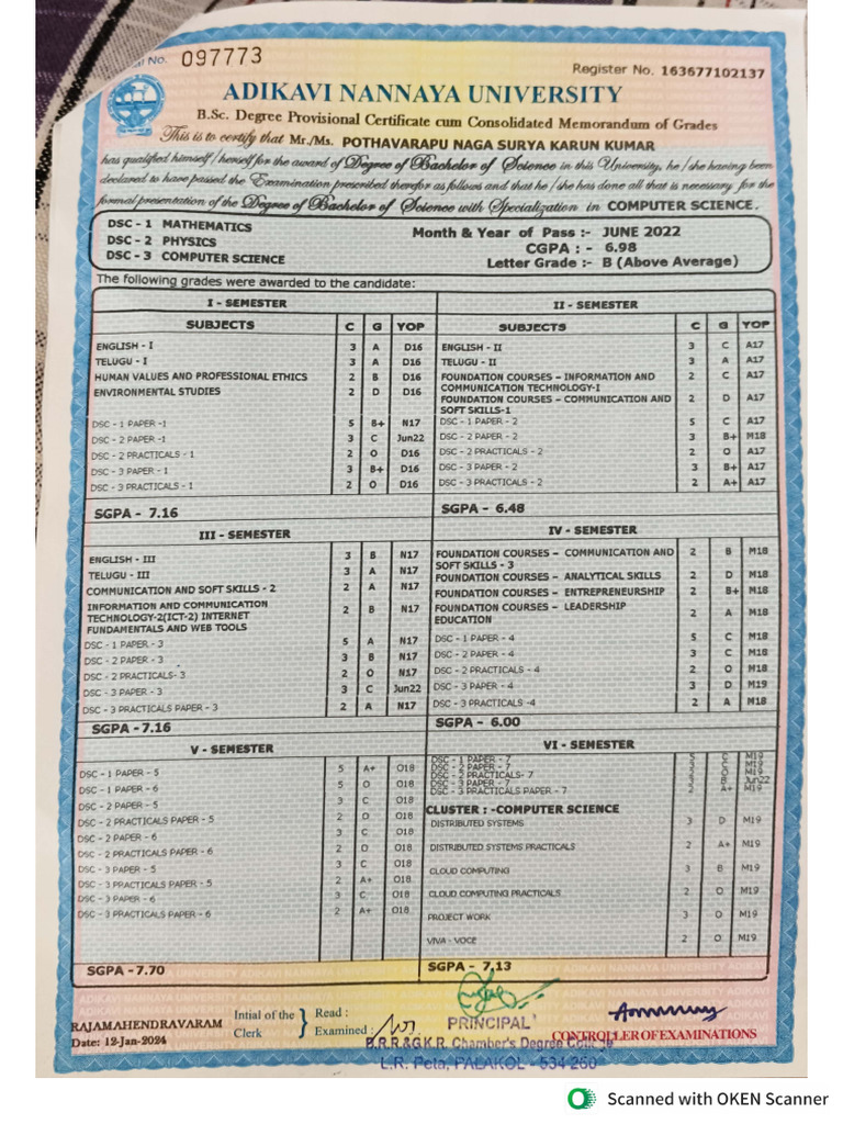 Degree Marks Memo | PDF