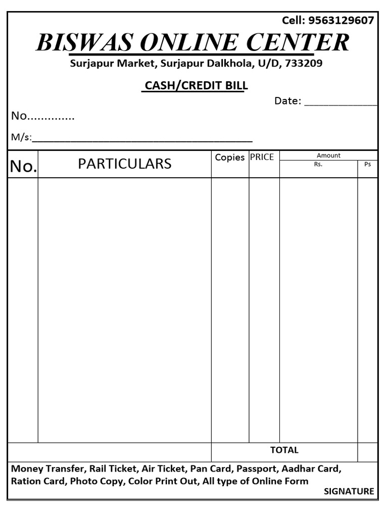 Bill Siddharth Xerox PDF | PDF