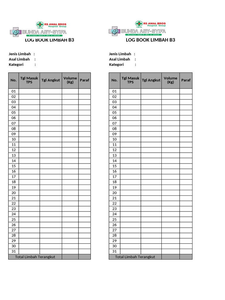 Log BOOK Limbah B3 | PDF