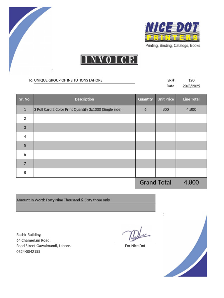 Nice Dot Invoice # 120 | PDF