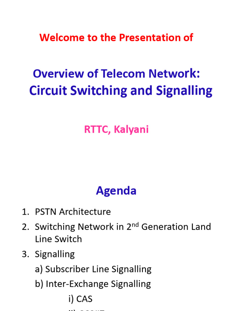 Telecom Network Switching Overview | PDF | Computer Network | Signaling ...