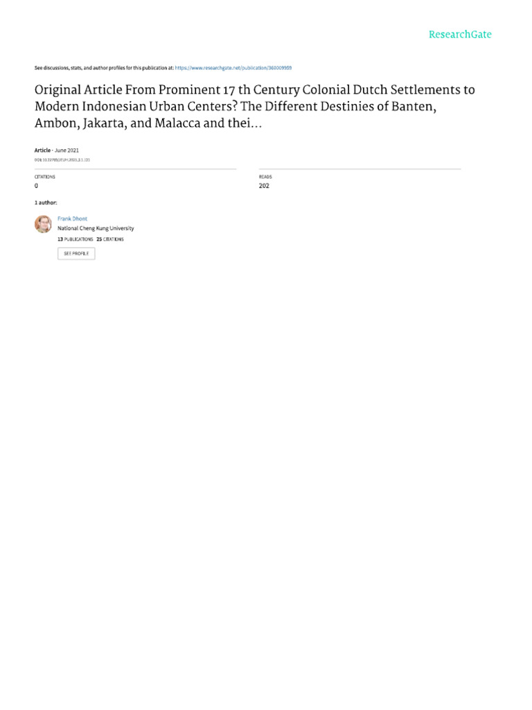 Dutch Colonial City | PDF