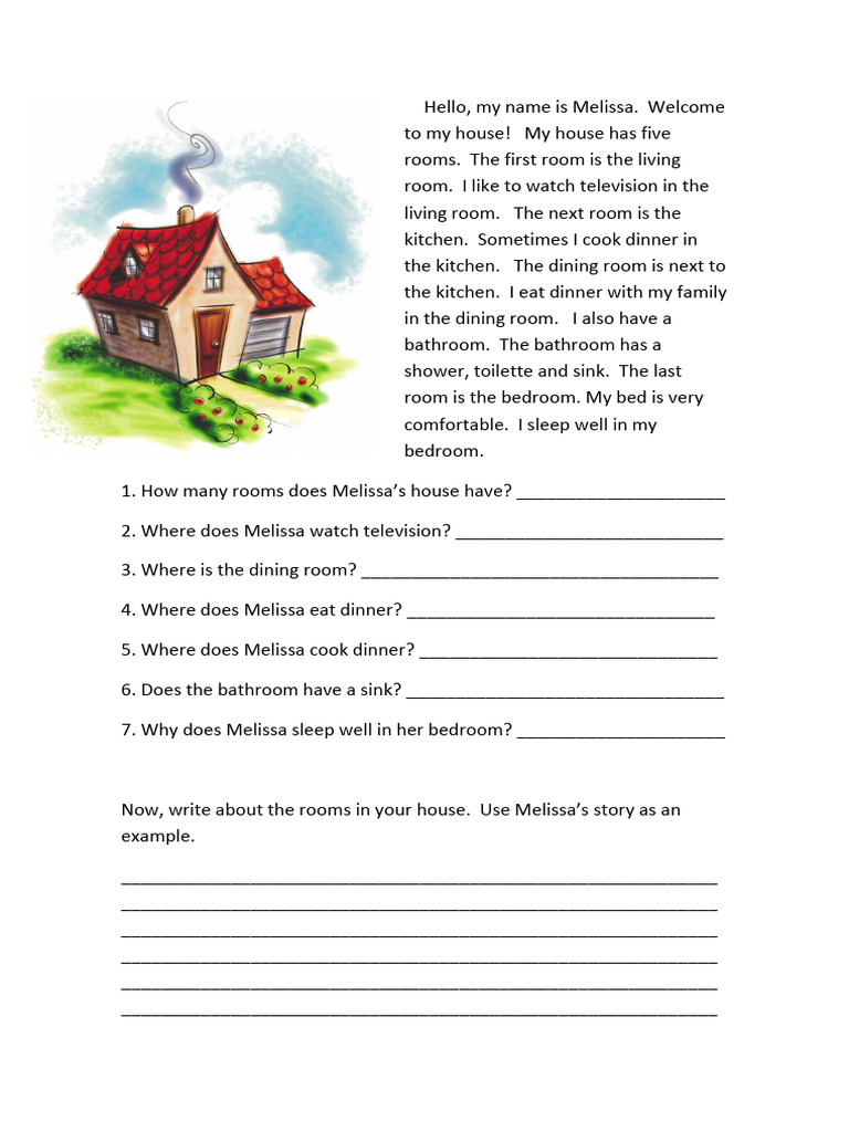 Rooms of The House Reading Comprehension Fun Activities Games Reading ...