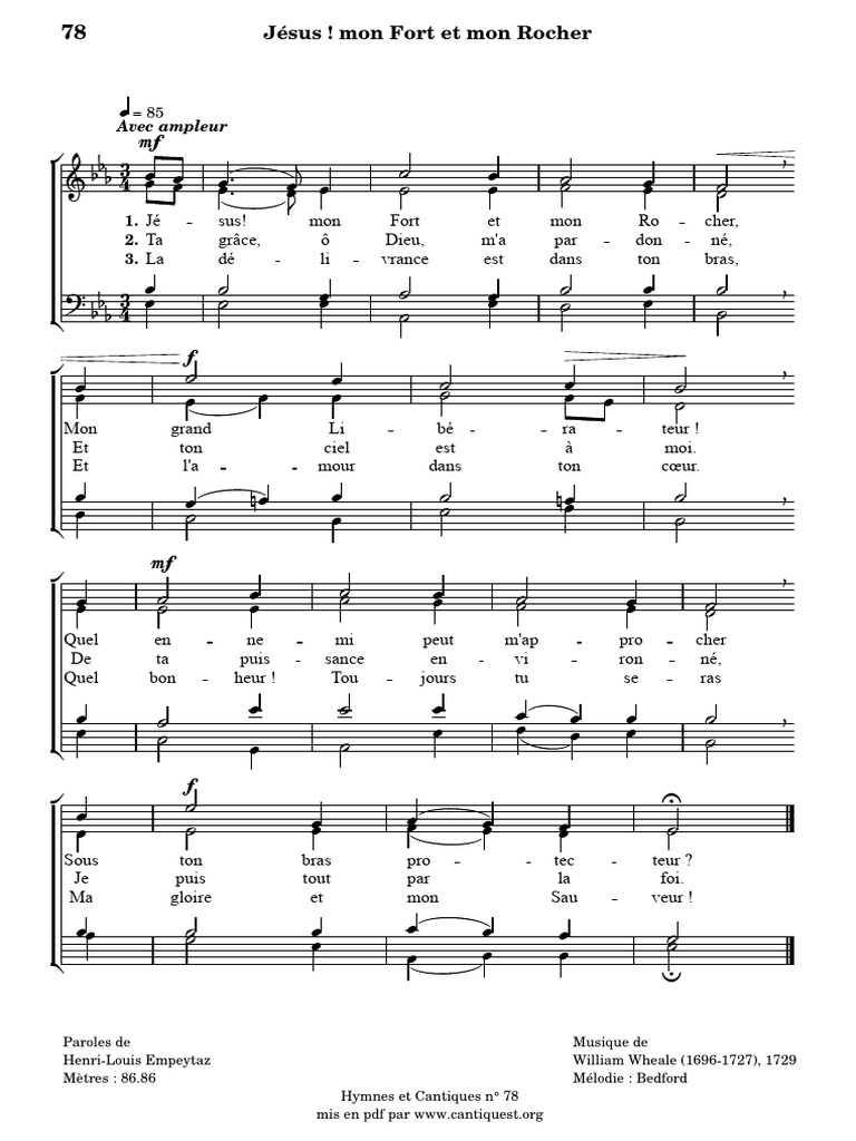 Hymne "Jésus, mon Fort et Rocher" | PDF