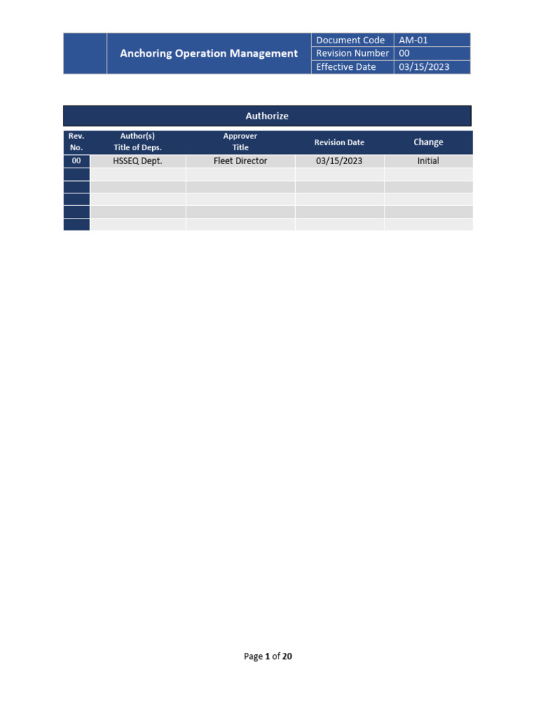 Anchoring Operation Management Guide | PDF | Anchor | Watercraft