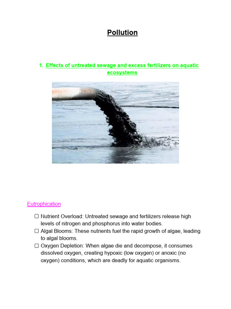 Biology Seminar 20.3 Pollution | PDF | Eutrophication | Aquatic Ecosystem