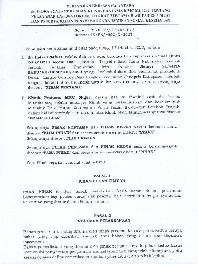 MoU Lab MMC 2024 | PDF