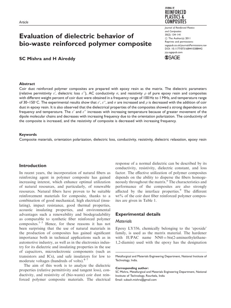 S C Misha Evaluation of Dielectric Behavior of Bio-Waste Reinforced ...
