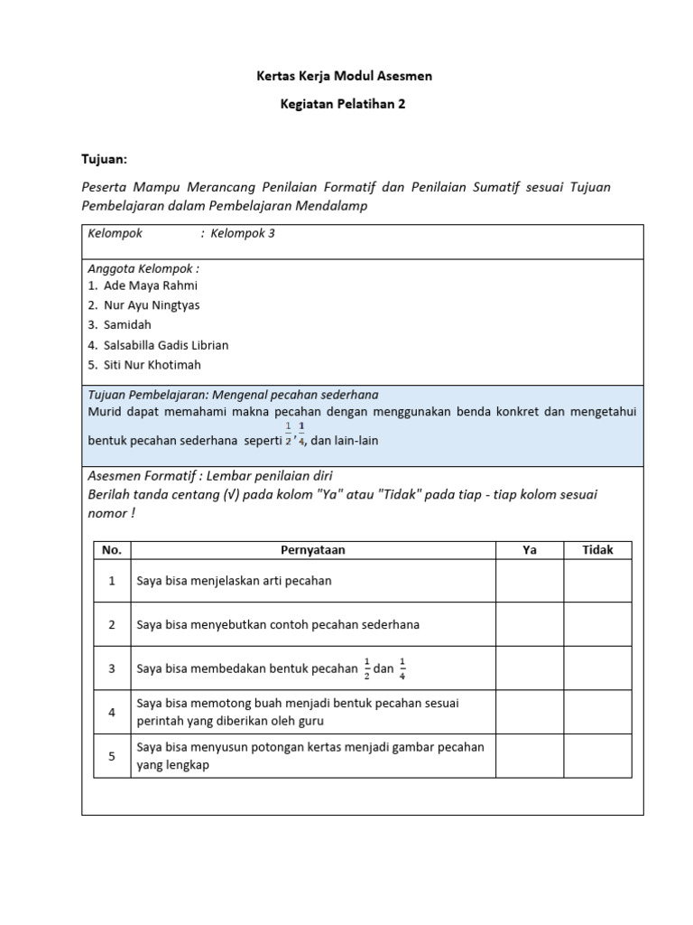 M4 - KP4 - KELOMPOK 3 - Membuat Asesmen-ADE MAYA RAHMI | PDF