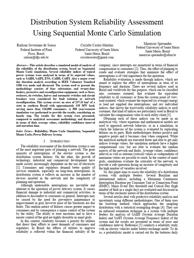 Reliability Assessment of Power Systems | PDF | Reliability Engineering ...