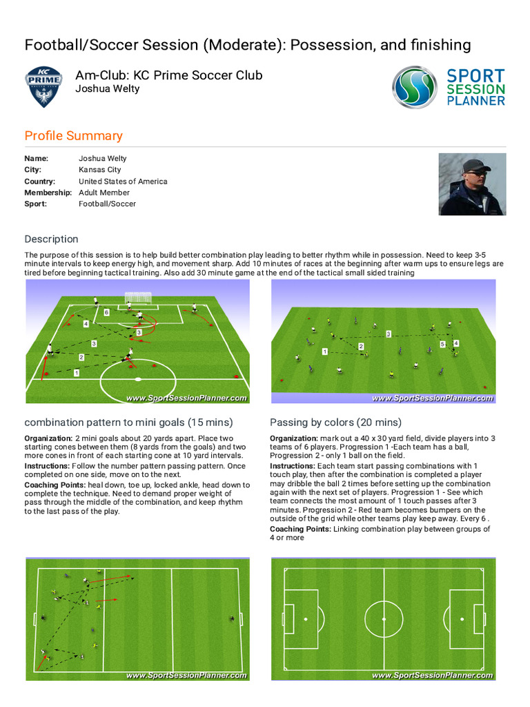 Football - Soccer - Possession, and Finishing (Tactical - Combinatio | PDF | Association ...