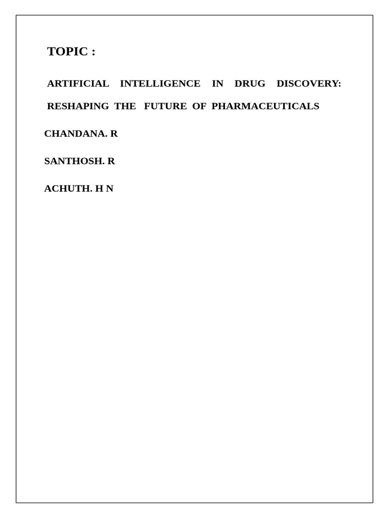 AI Revolutionizing Drug Discovery Process | PDF | Intelligence (AI ...